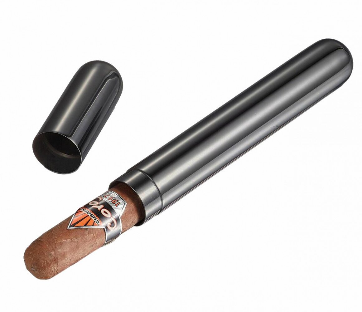 Sigma Gunmetal Finish Stainless Steel Cigar Tube cigar store online